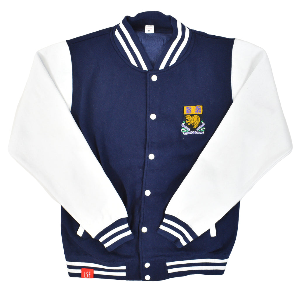 Crest Varsity Jacket Navy/White – LSE Shop